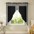 Black White Sheer Curtains Swag Valances for Windows Geometric Greek ...