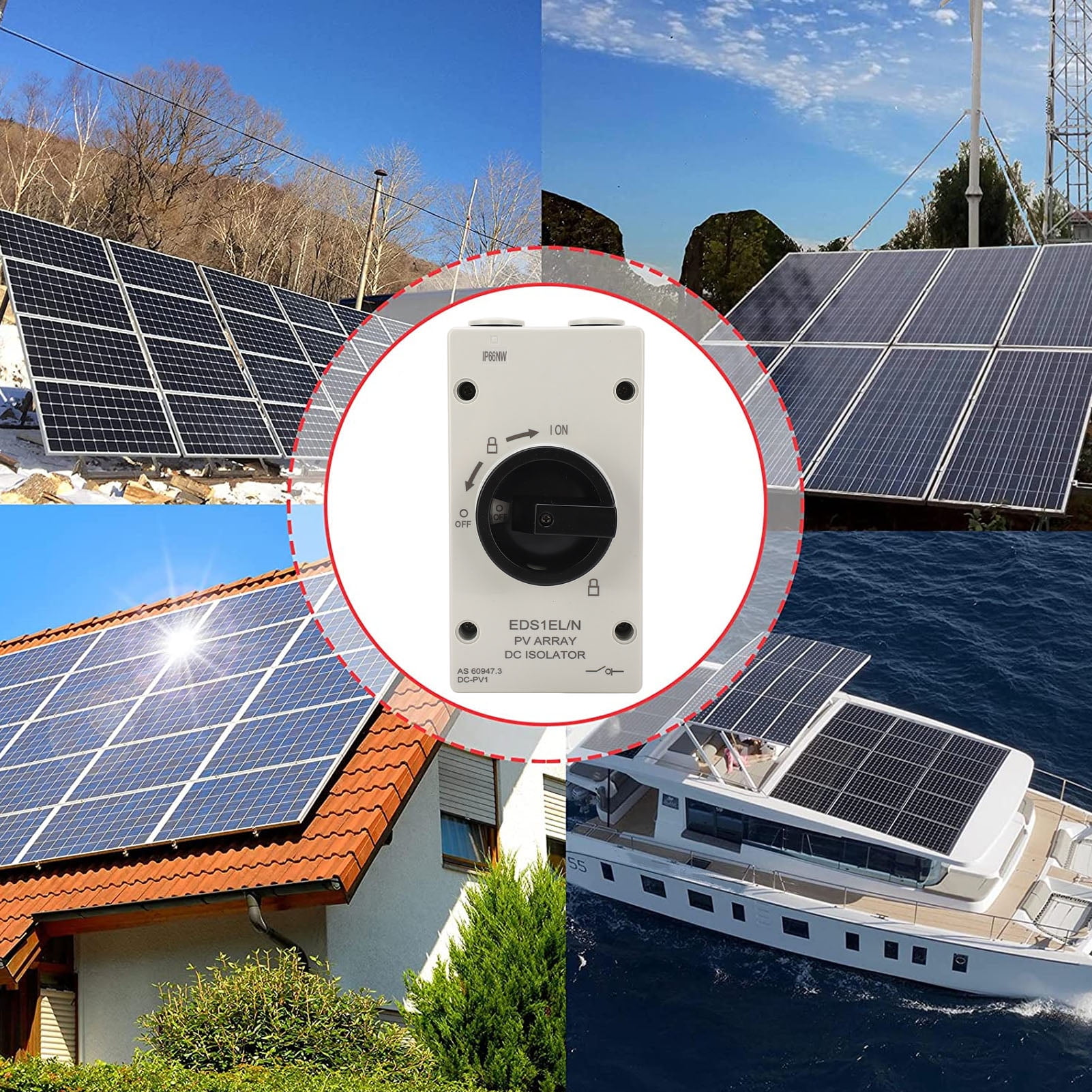 PV DC Disconnect Switch, Flame Retardant Photovoltaic Isolator Heat ...