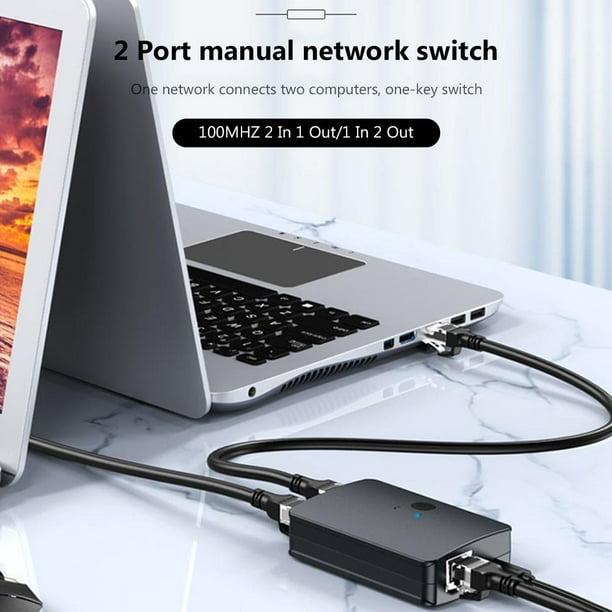 2 Puertos 100 Mbps Rj45 Network Switch Lan Ethernet Sharing Hub Para Pc ...