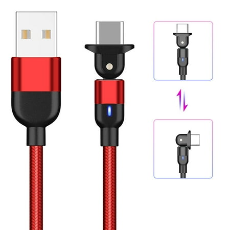 ruzhgo Type C Cable 180 Degree Fast Charging Cable Nylon Braided Data ...