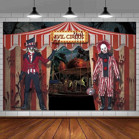 6x4FT Horror Circus Theme Halloween Photography Backdrop Giant Evil ...