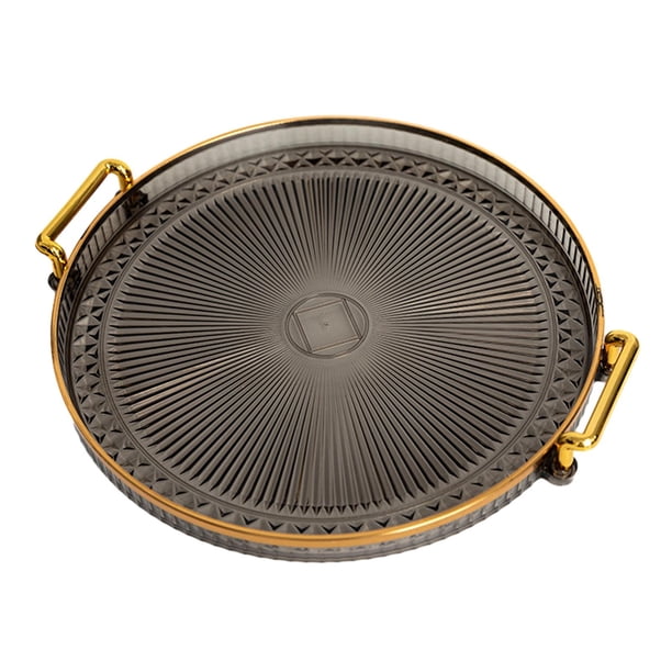 Decorative Tray, Vanity Platter Breakfast Tray with Handles, Round ...