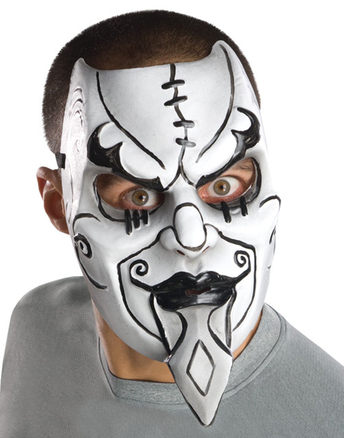 Tragedy Creepy Clown Mask PVC Venetian Jester Joker Black White Adult ...