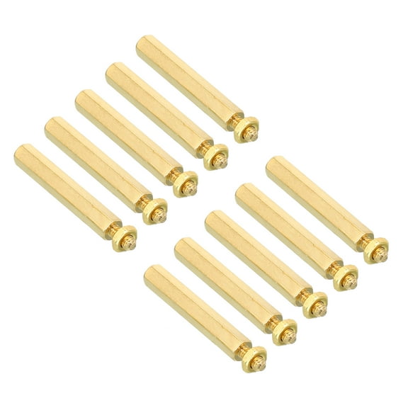 Uxcell 10mm+6mm M5 Standoff Screws 20 Pack Brass Hex Standoffs Nuts ...