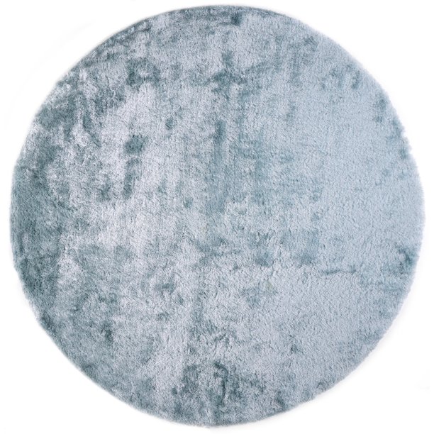 Freya Plush Shag Rug with Metallic Sheen, Light Aqua Blue, 8ft x 8ft ...