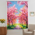Cherry Blossoms Sheer Curtains 45 Inches Long for Bedroom, Pink Spring ...