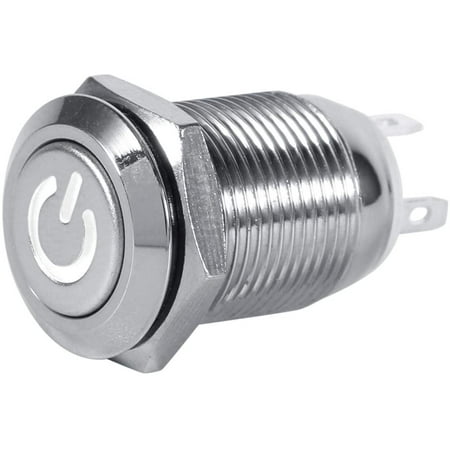 LED Momentary Switch, 12mm LED Power Push Button Switch Waterproof ...