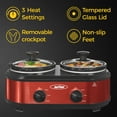 SUNVIVI Double Slow Cooker, 2x1.25Qt Pots, Stainless Steel Food Warmer ...