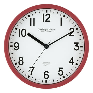 Mainstays Basic Indoor 8.78" Red Analog Round Modern Wall Clock ...