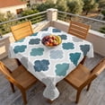 Abstract Blue Green Geometric Table Cloth 54x54in, Waterproof Square ...