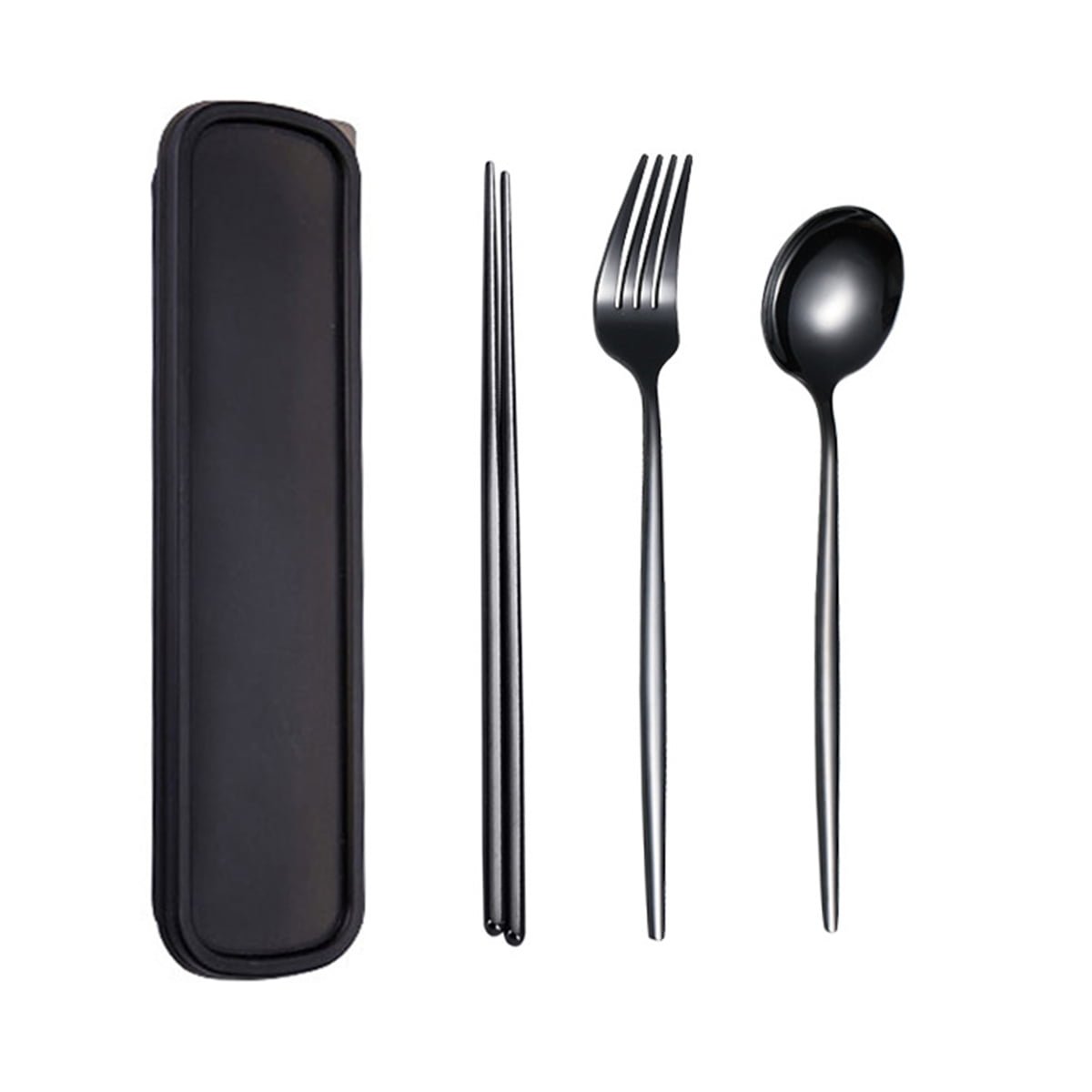 Travel Utensils Set, Portable Utensils with Case, Chopsticks Fork Spoon ...