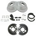 TRQ Rear Ceramic Brake Pad Performance Rotor Shoe & Backing Plate Kit ...