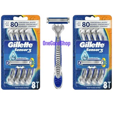 Gillette Sensor2 Men's Shaving Disposable Razors, Fixed Head, 18 Count ...