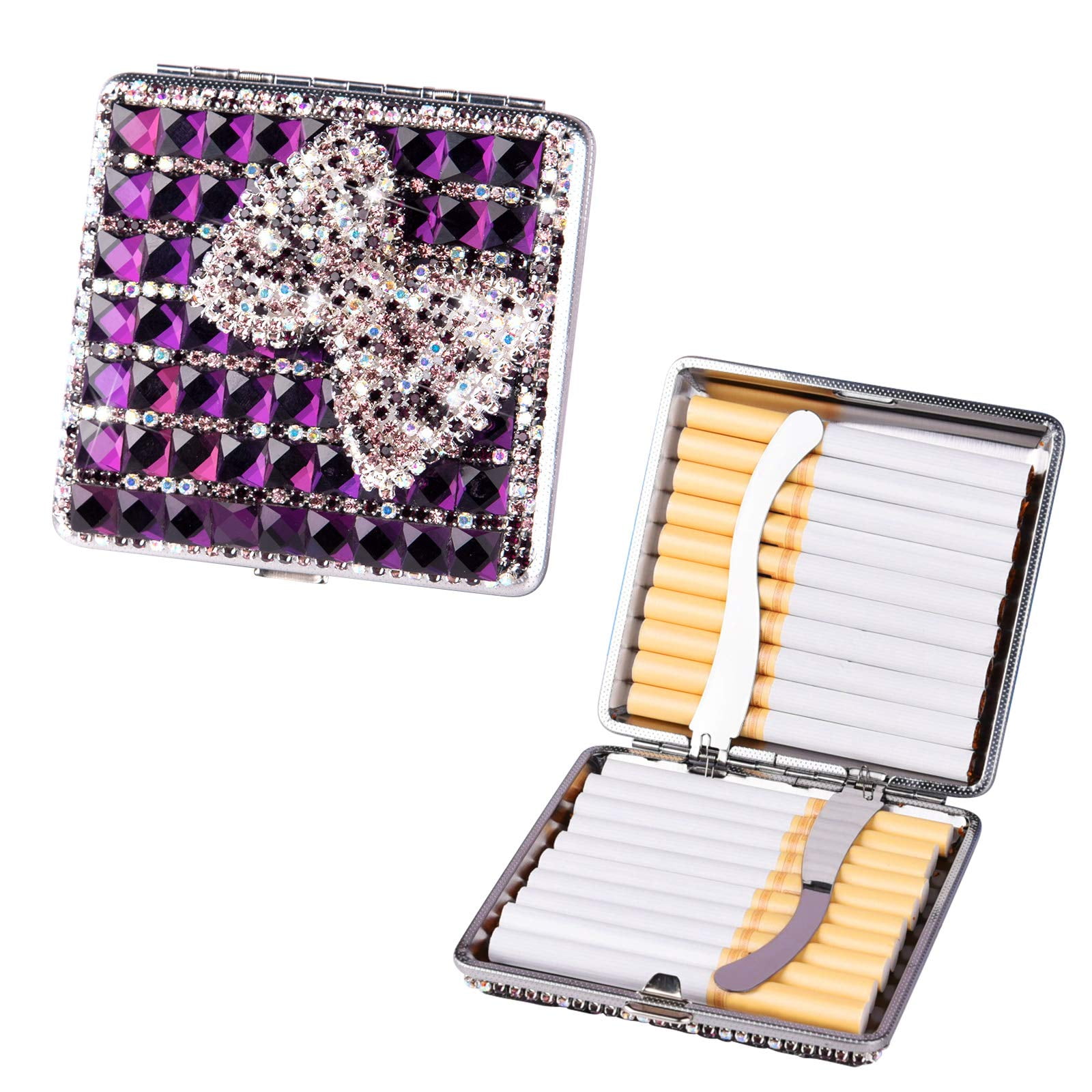 Bling Crystal Cigarette Box Case Bling Bling Pocket Carrying Cigarettes ...