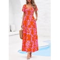 PRETTYGARDEN Womens Summer Puff Short Sleeve Maxi Dress Square Neck ...