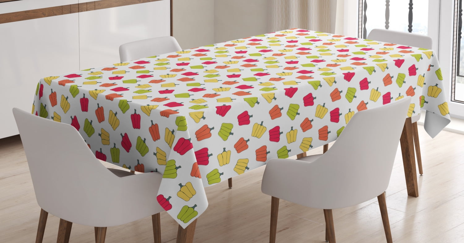 Peppers Tablecloth, Cartoon Style Nursery Kitchen Themed Arrangement of ...