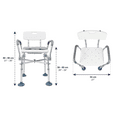 KMINA - Shower Chair (330 lbs) with Double Reinforced Crossbar and ...