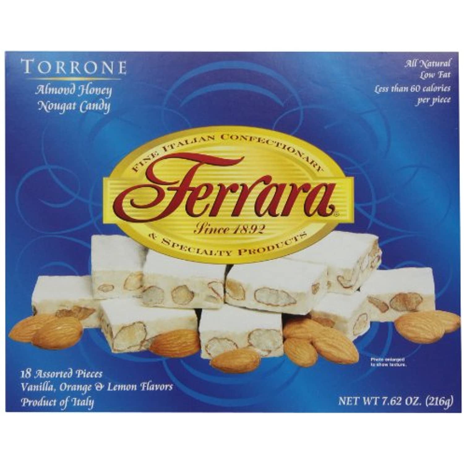 Ferrara Italian Almond Honey Nougat Candy Torrone, 7.62 Ounce (Pack of ...