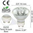Simba Lighting 35W Halogen GU10 120V Bulbs, MR16 Reflector with Cover ...