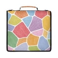 Color Irregular Shape Pattern 3 Ring Binder Bag Zipper Binder Organizer ...
