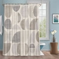 Abstract Semicircles Shower Curtain for Bathroom, Boho Art Modern Taupe ...