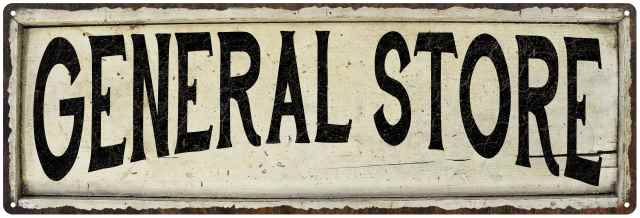 GENERAL STORE Farmhouse Style Wood Look Sign Gift 6x18 Metal Decor ...