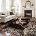 Bear 6'x9' Rug for Dining Room Table and Chair Setup, Country Rustic ...