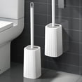 1 set Long Handle Wall-Mounted Toilet Brush Set with Holder - Flexible ...