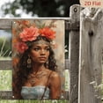 8x12inches Metal Wall Art, Painterly Portrait of Woman with Floral ...