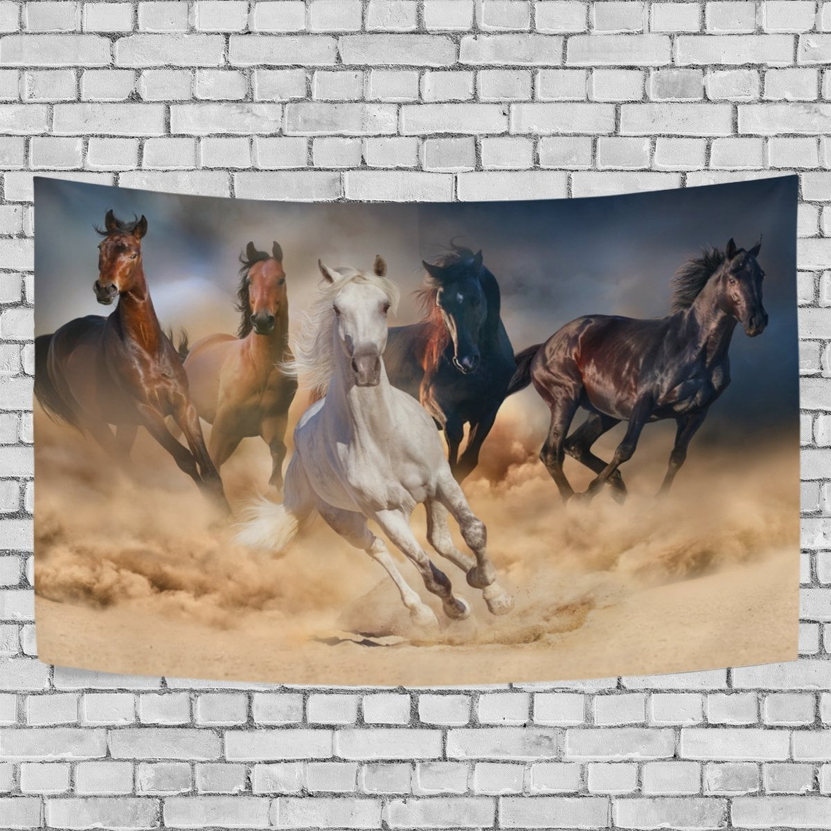 POPCreation Running Horses Art Wall Tapestry Dorm Throw Bedroom Living ...