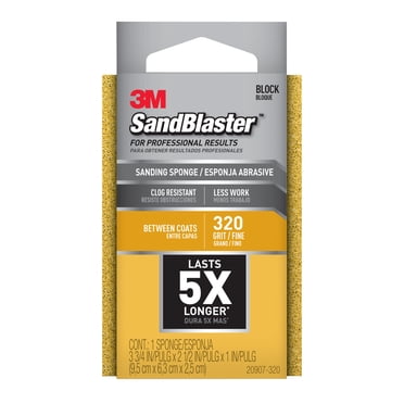 3M Flexible Performance Microfine Sanding Sponge 1200 Grit, 5.5 in x 2. ...