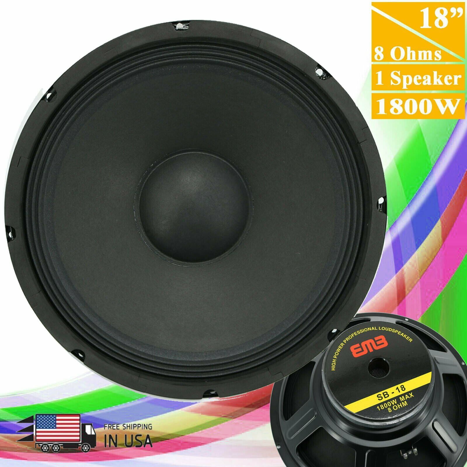1x EMB SB-18 1800W 18" 8-Ohm Replacement Speaker for JBL,Yamaha,Cerwin ...