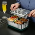 Leak Proof Stainless Steel Lunch Box with Removable Divider Practical ...