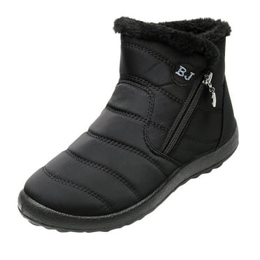 OKBOP Women's Chelsea Rubber Ankle Boots, Warm Winter Fashion Shoes, Clearance - Walmart.com