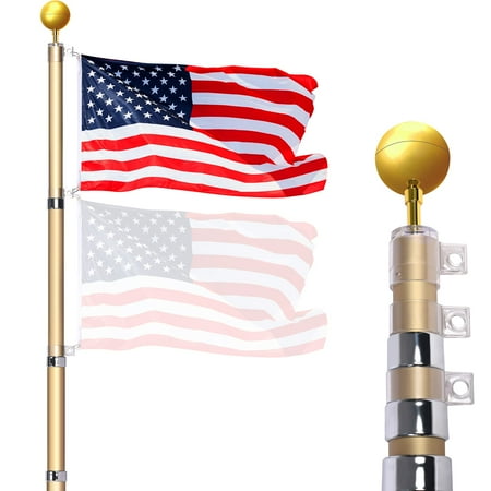 WinisKi Telescoping Flag Pole 20ft Extra Thick, Outdoor Heavy Duty ...