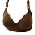 Bigersell Full-Coverage Bras for Women Plus Size Wireless Bra Smoothing Comfort Soft V-Neck Push ...