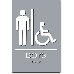 BOYS Accessible Restroom Sign-Gray / White (3 Units) - Walmart.com