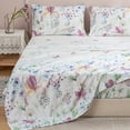 4pcs Flower Printed Fitted Sheet Set, Bedding Set For Bedroom Guest ...