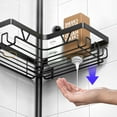 JUNCHI-Corner Shower Caddy - 24 Hanging Hooks, Tension Pole Adjustable ...