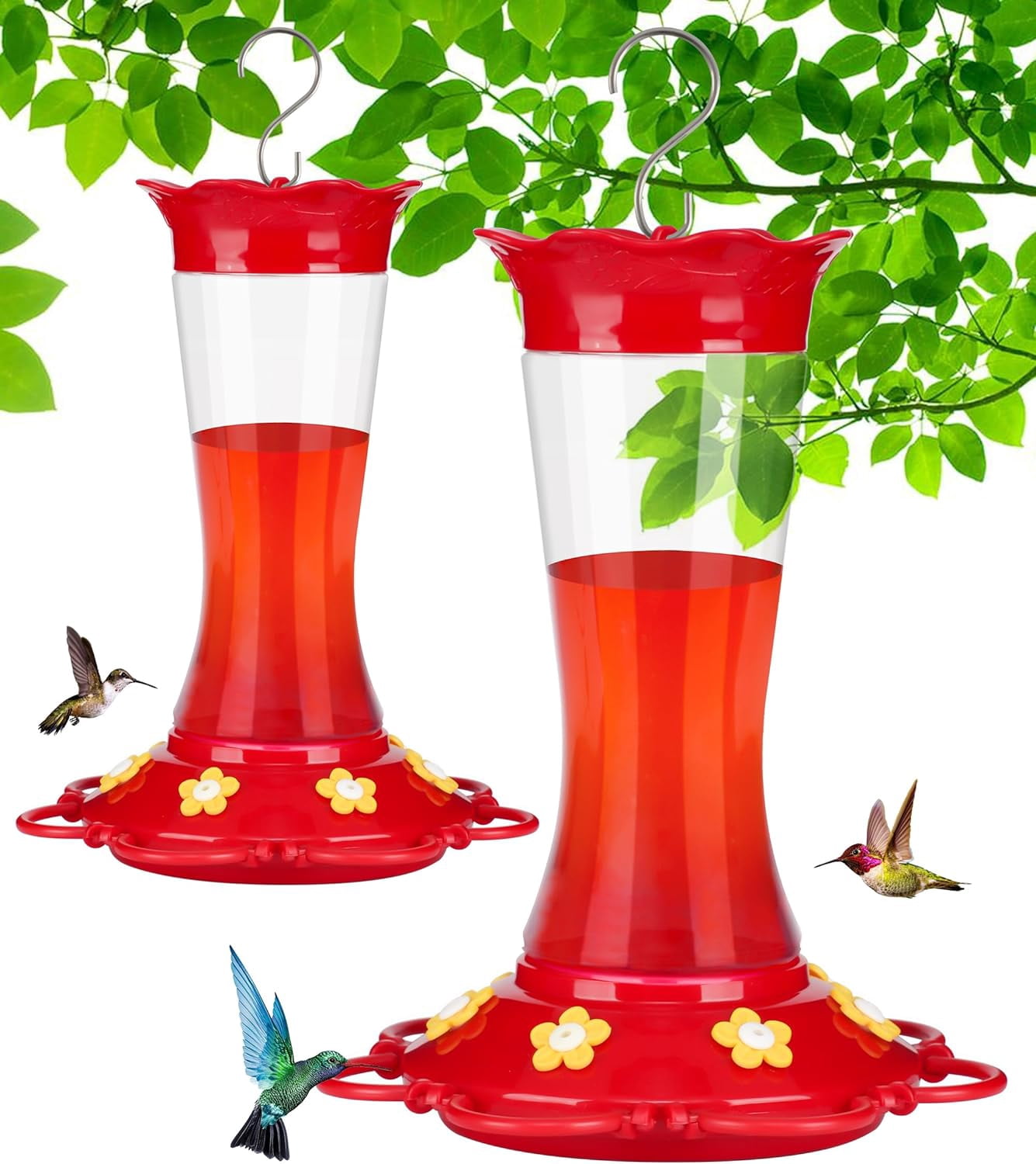 SHIQI-20 OZ Large Hummingbird Feeders for Outdoors Hanging Ant and Bee ...