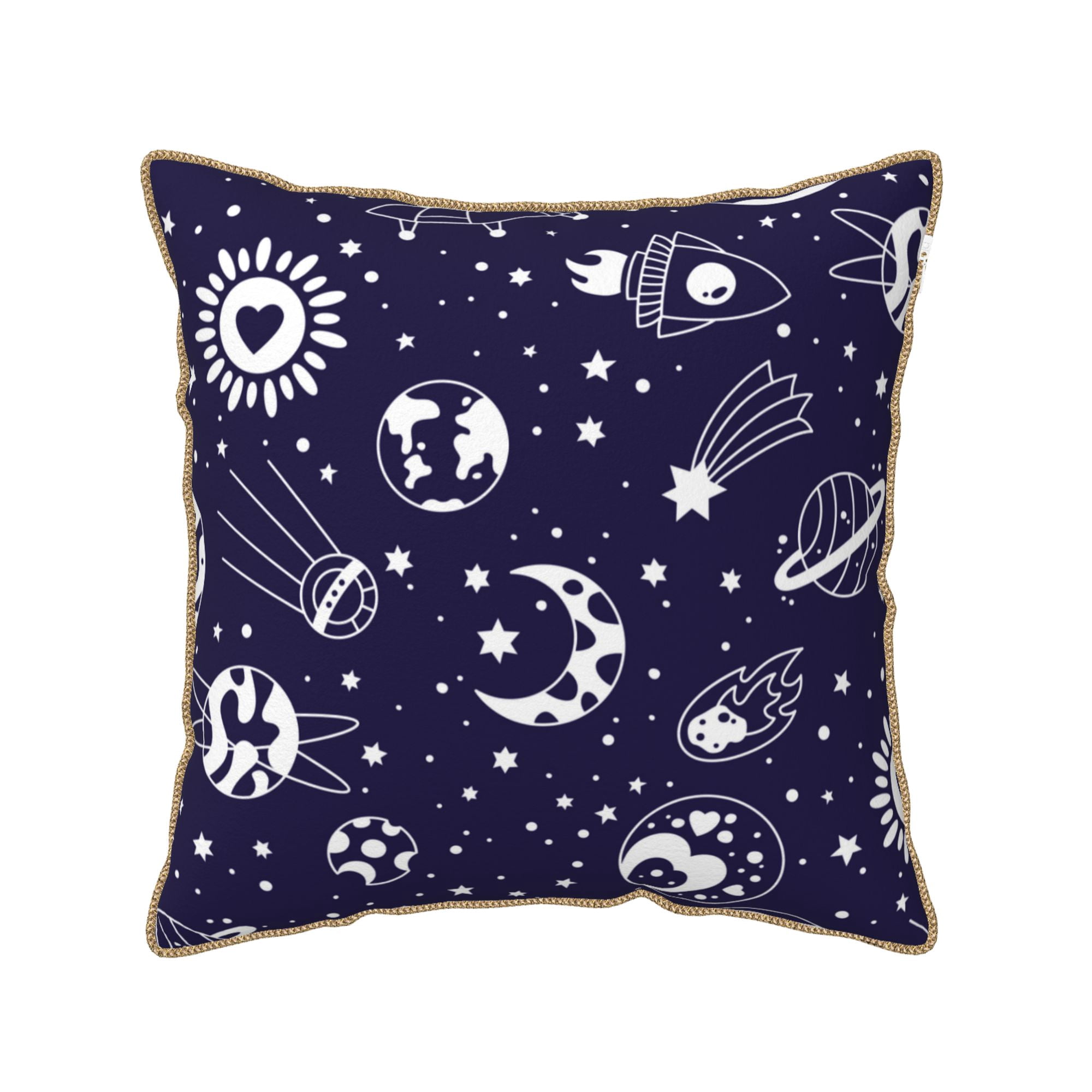 ZNDUO Space Cartoon Rocket Seamless Throw Pillows, Throw Pillows for ...