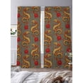 Chinese Dragon Window Sheer Curtain Retro Red Flower Abstract Gray ...