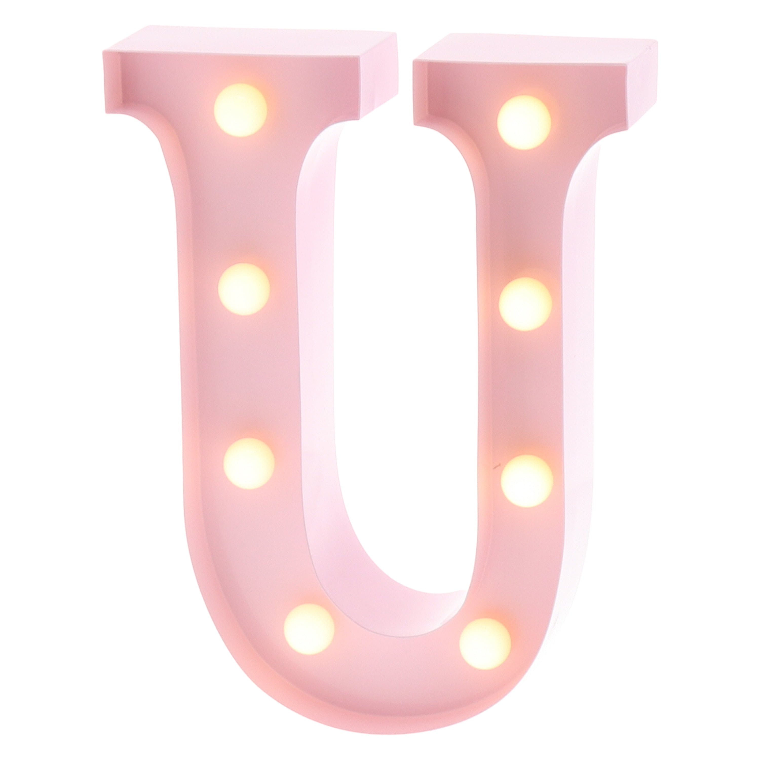 Barnyard Designs Metal Marquee Letter U Light Up Wall Initial Nursery ...