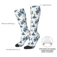 Zufioo Lilies Flowers Print Long High Thigh Socks Knee-High Warm ...