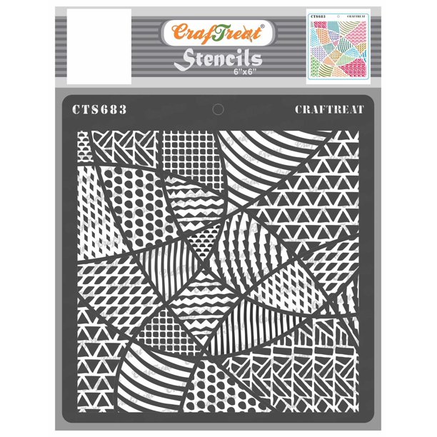 CrafTreat Enclosed Pattern Stencil for Painting and Crafting - 6"x6 ...