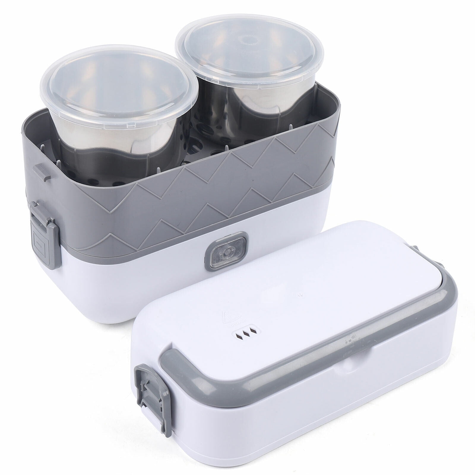 110V 2 Layer Lunch Box Electric Food Warmer Rice Cooker Stainless Lunch ...