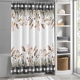 Autumn Breeze Leaves Wheat Sheaf Shower Curtain Set, Waterproof Shower ...