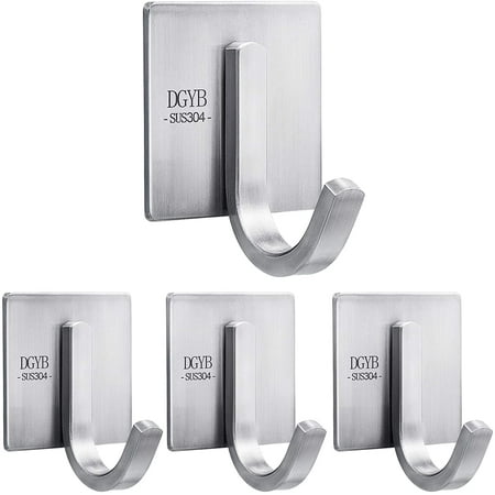 Adhesive Shower Hooks for Inside Shower 4 Packs Bathroom Towel Hook ...