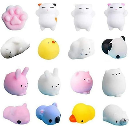 16 Pcs Cat Squishy Mini Squishies Stress Mochi Squishy Toys Mochi ...