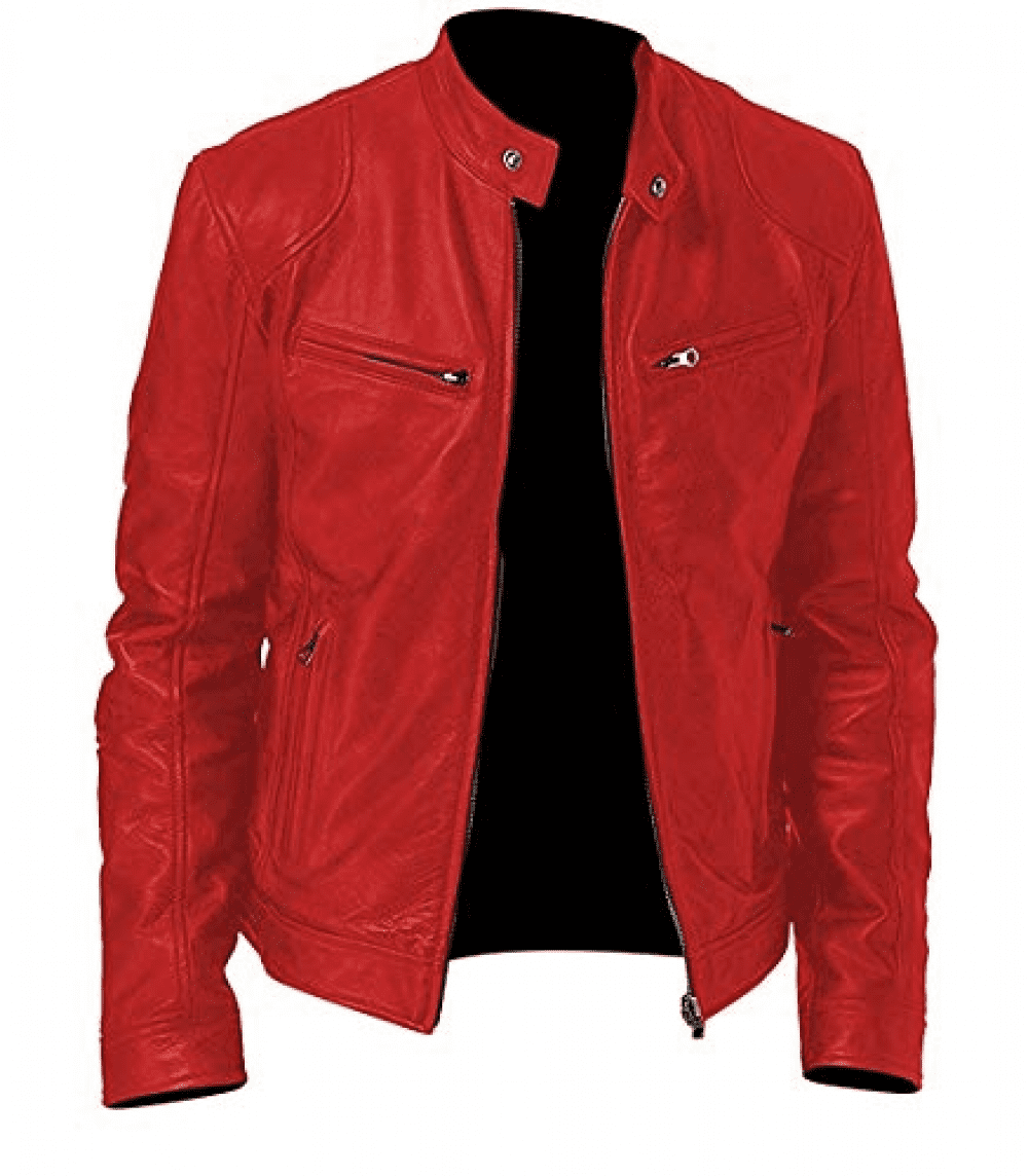 Aozrynl Men's trim collar extra size leather motorcycle rider long ...